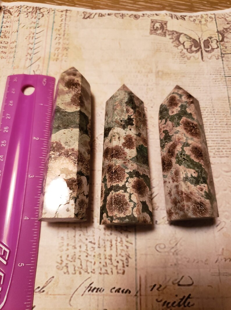 Green Flower Agate Towers Flower Agate Tower Crystal Towers - Etsy