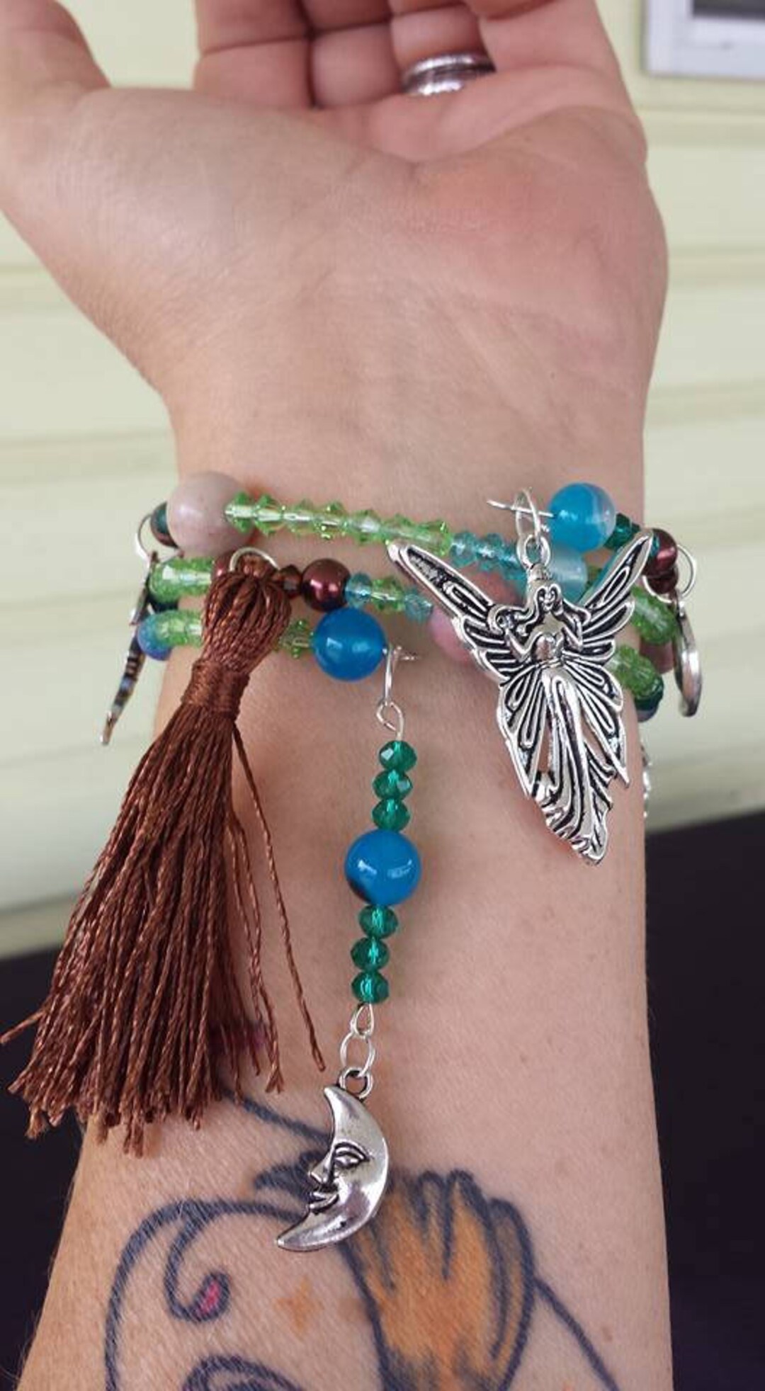 Fairy Charm Bracelet, Memory Wire Bracelet, Fairy Bracelet, Wrap ...