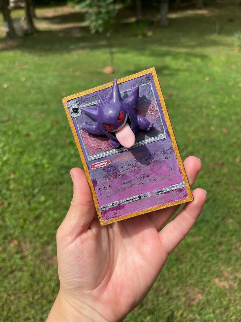 Tarjeta Pokémon Gengar 75mm dnd Resin 3D mini figura impresa pintada a ...