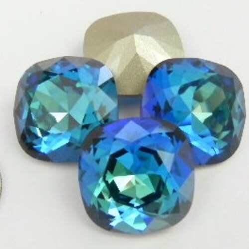 Meridian Blue F 12mm Swarovski 4470 Cushion Cut Stone - Etsy