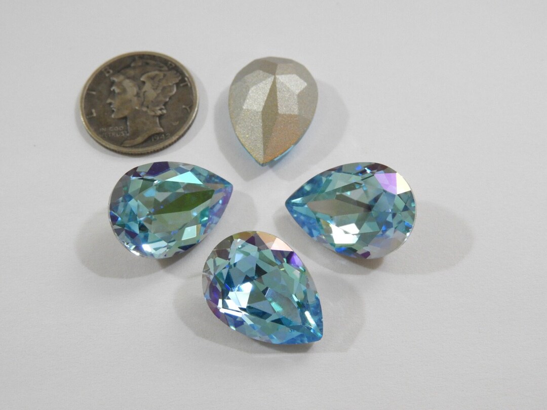 Aqua Bohemica Glimmer F 18x13mm Preciosa 4320 Pear Shape Fancy Stones ...