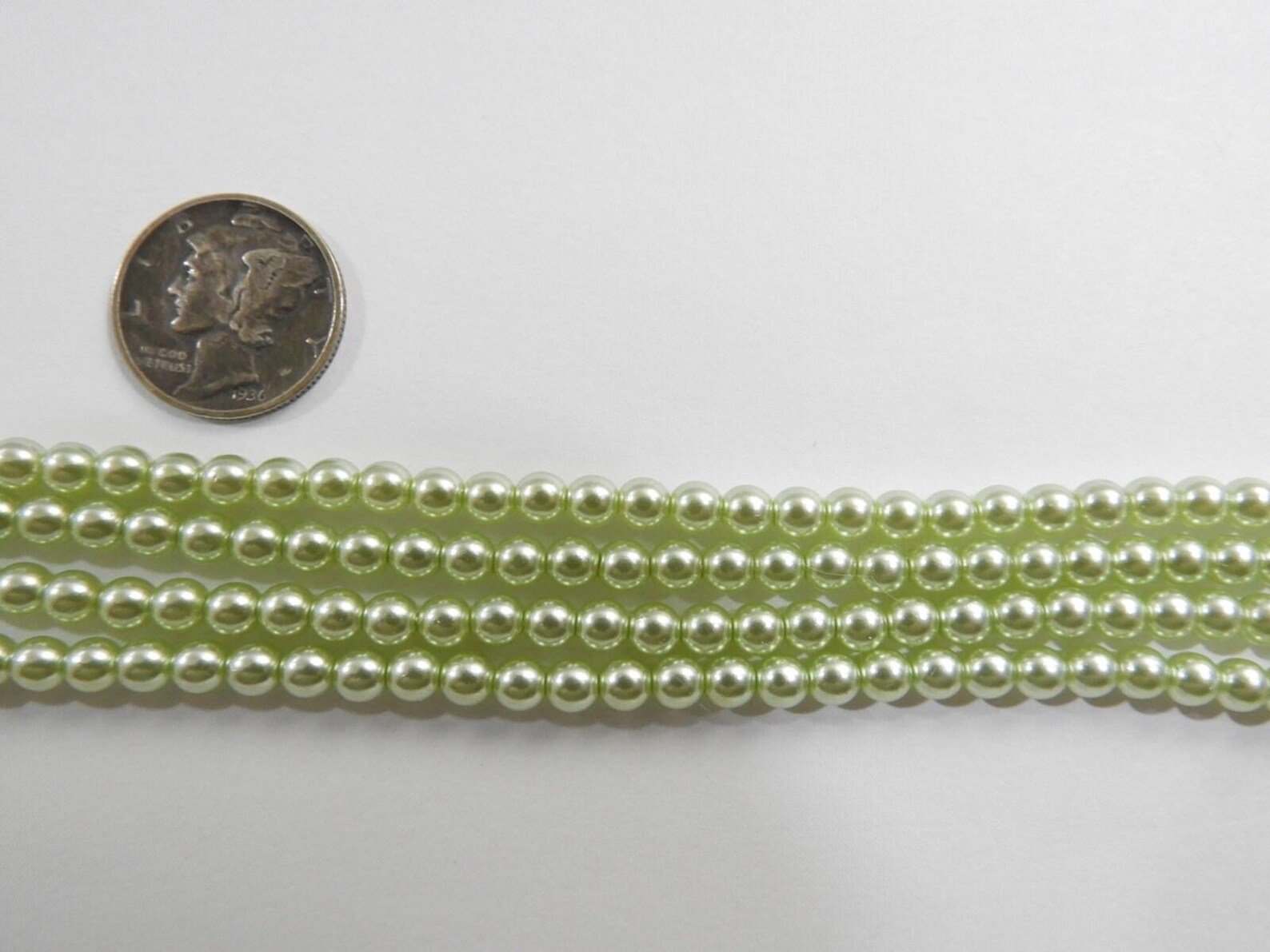 Mint Green Glass Pearls (2mm, 3mm, 4mm or 6mm) 1 - Full Stand Czech ...