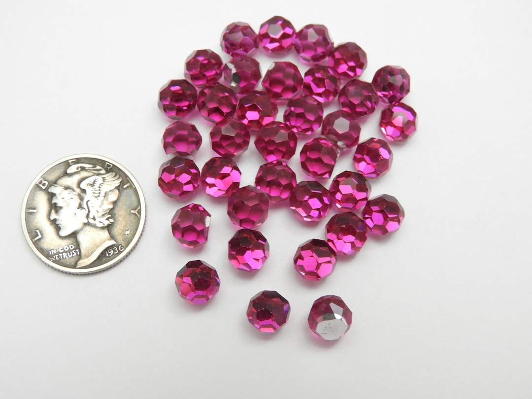 Fuchsia CAL 6mm Vintage Swarovski 4860 Vintage Fireball Stones - Etsy