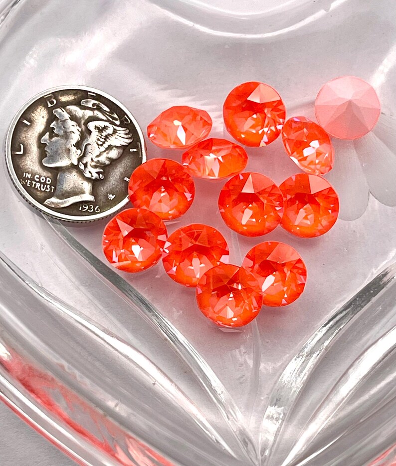 Electric Orange Ignite UNF (39ss - 8mm) Swarovski 1088 XIRIUS Chaton ...