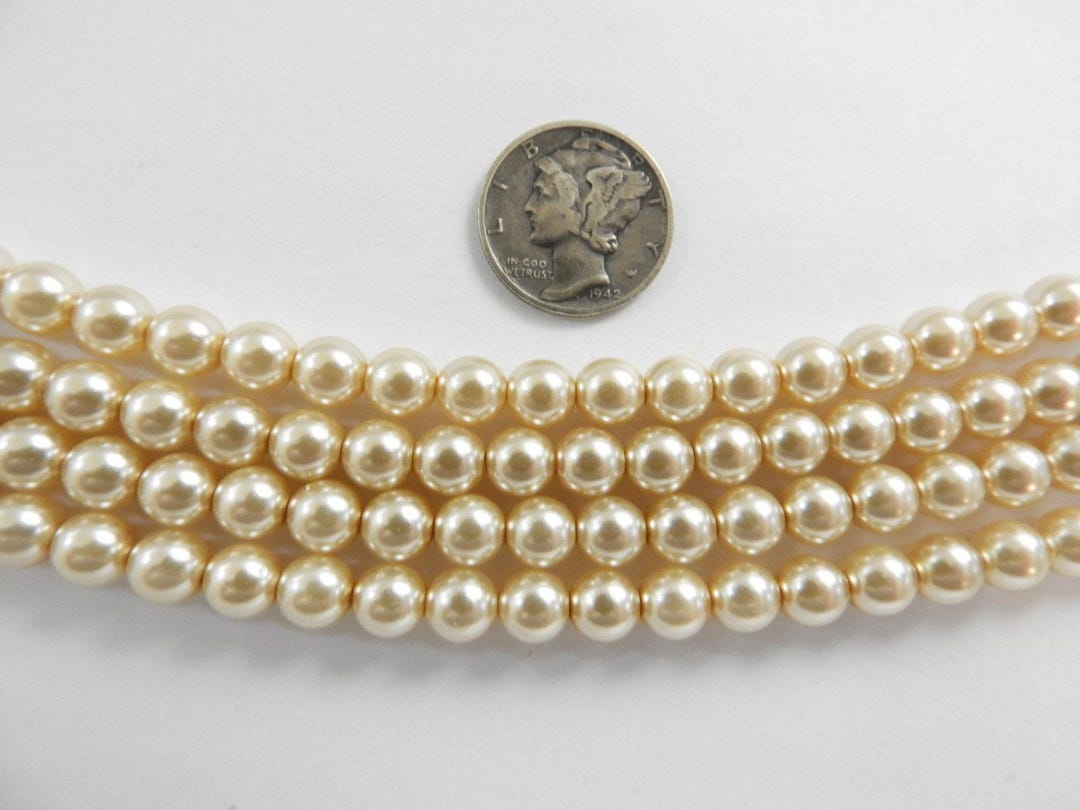 Light Coffee Glass Pearls (2mm, 3mm, 4mm or 6mm) 1 Full Stand Czech ...