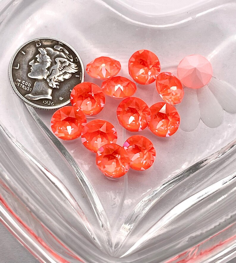 Electric Orange Ignite UNF (39ss - 8mm) Swarovski 1088 XIRIUS Chaton ...