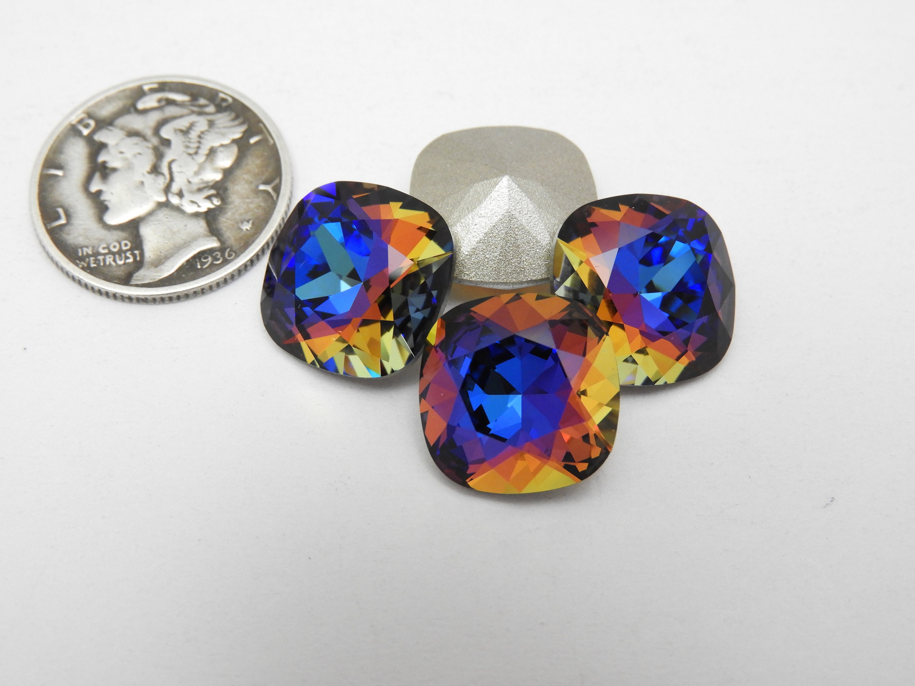 Meridian Blue F 12mm Swarovski 4470 Cushion Cut Stone - Etsy