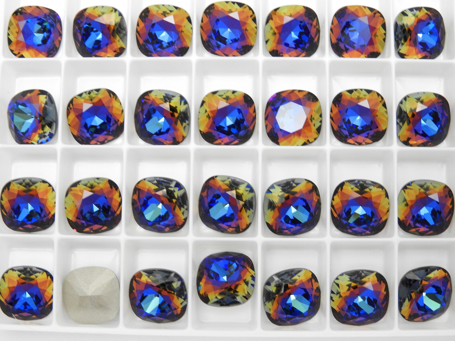 Meridian Blue F 12mm Swarovski 4470 Cushion Cut Stone - Etsy