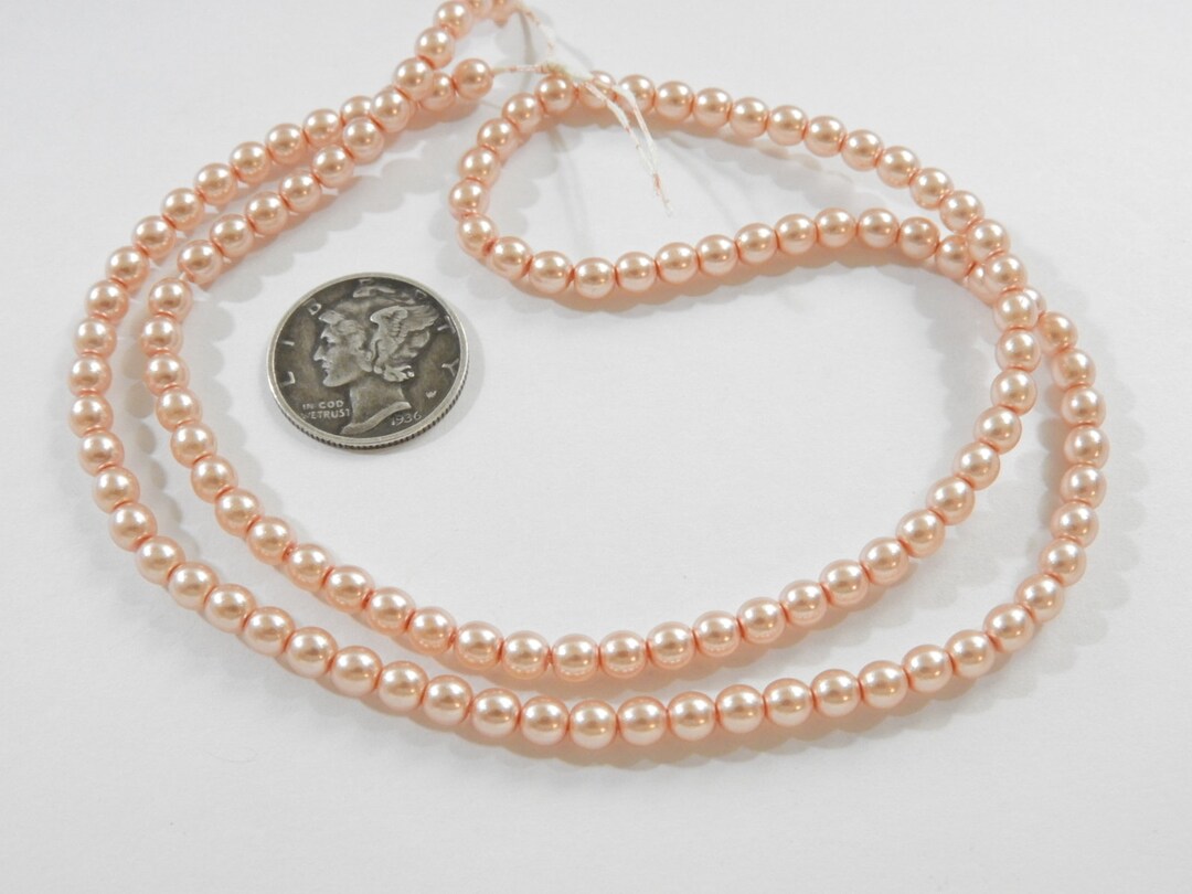 Pink Champagne Glass Pearls (4mm) 1 Full Stand Czech Made Beads - Etsy