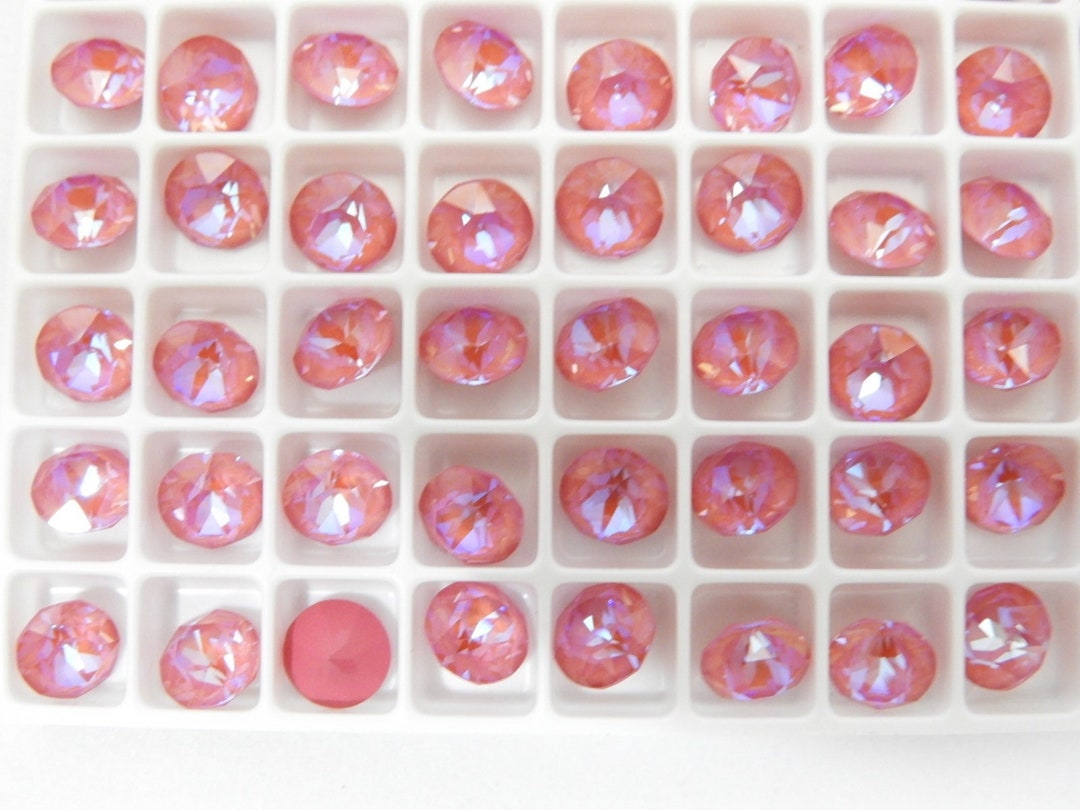Lotus Pink Delite Unf 6mm And 8mm Swarovski 1088 Xirius Etsy