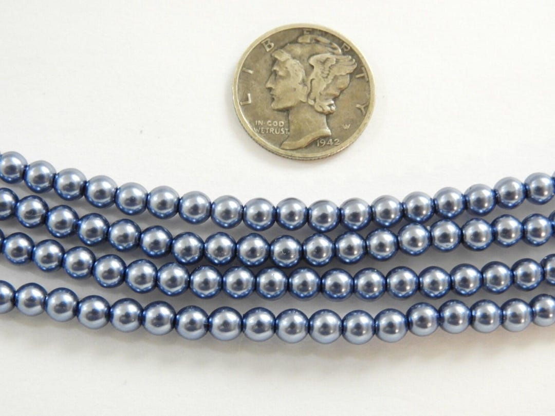 Periwinkle Glass Pearls (2mm, 3mm, 4mm or 6mm) 1 Full Stand Czech Beads ...