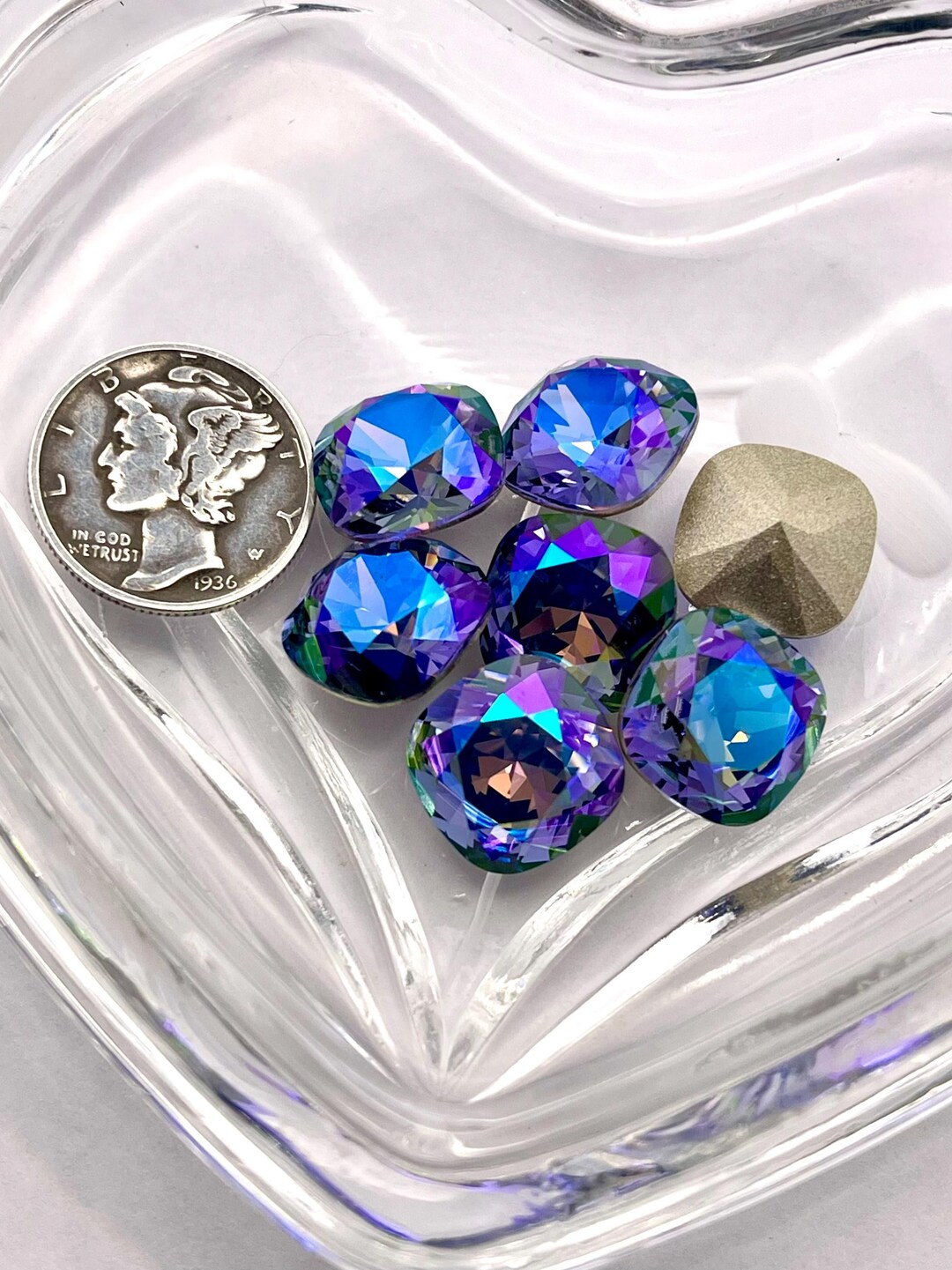 Gossamer Feathers F (12mm) Swarovski 4470 Cushion Cut Stones - Etsy