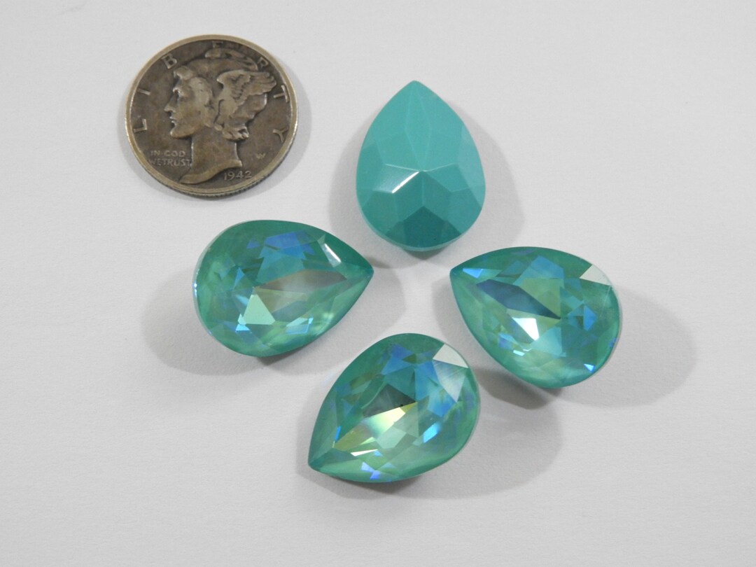Ultra Mermaid AB UNF (18x13mm) Preciosa 4320 Pear Shape Fancy Stones - Etsy