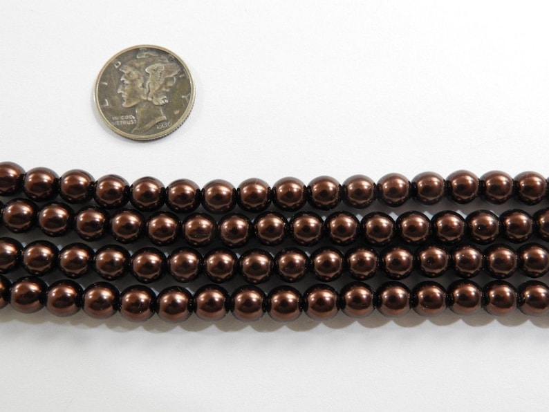 Coffee Glass Pearls (2mm, 3mm, 4mm or 6mm) 1 - Full Stand Czech Beads ...