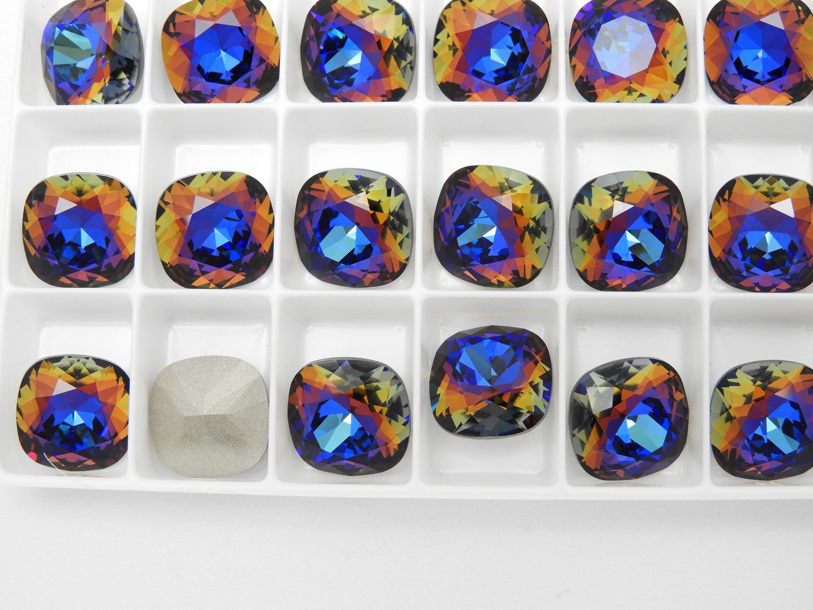 Meridian Blue F 12mm Swarovski 4470 Cushion Cut Stone - Etsy