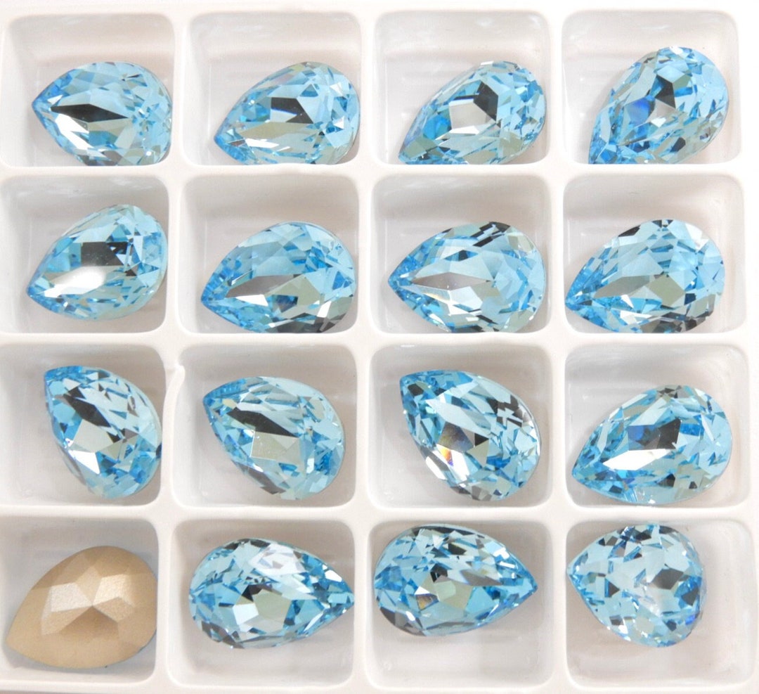 Aqua Bohemica F (18x13mm) Preciosa 4320 Pear Shape Fancy Stones - Etsy