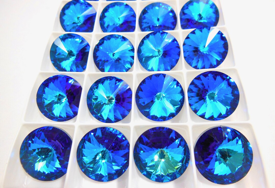 Bermuda Blue CAL (47ss, 12mm, 14mm, or 18mm) Preciosa 1122 Rivoli ...