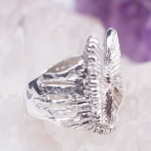 Angel Silver Ring, Sterling Silver Spiritual Ring, Guardian Angel ...