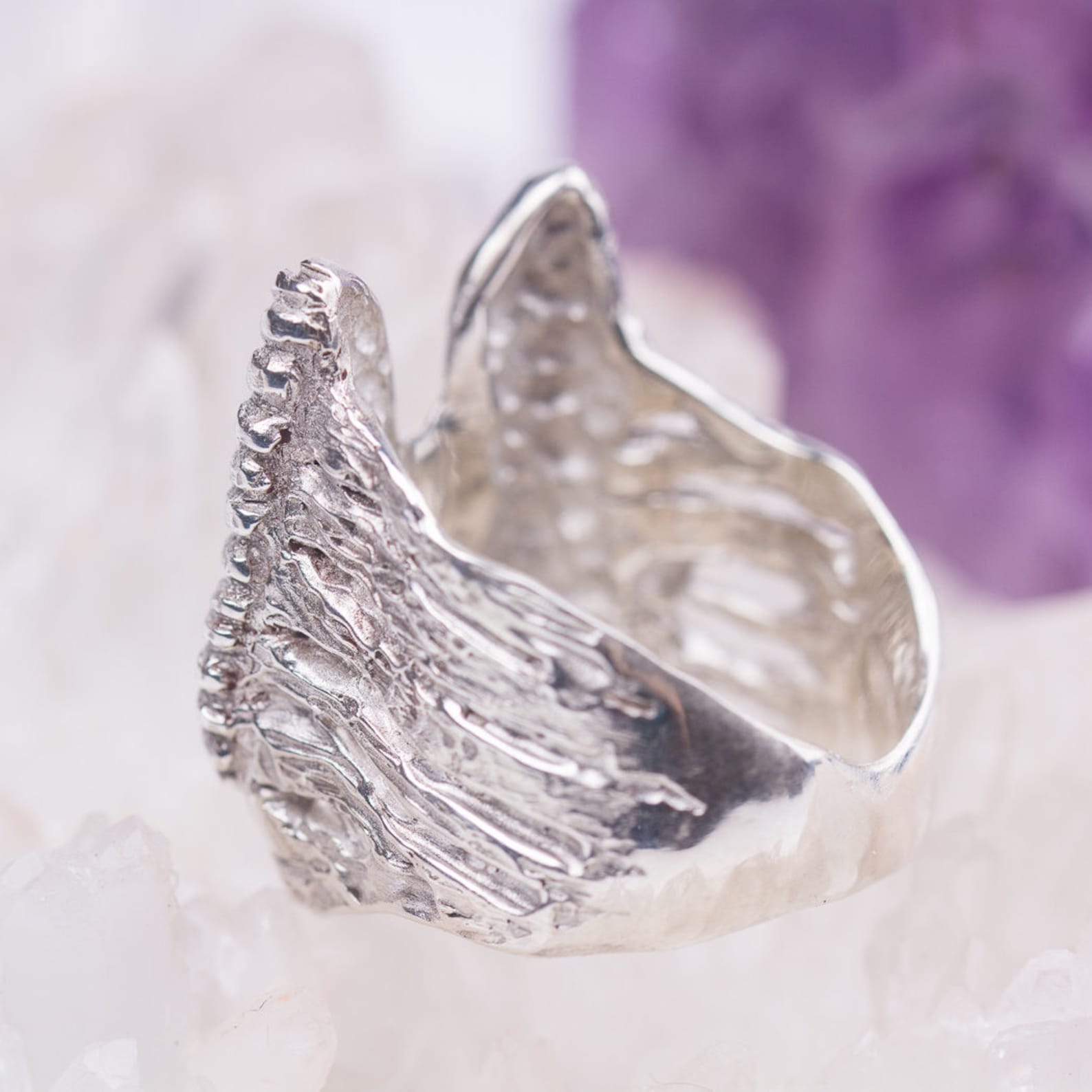 Angel silver ring Sterling silver spiritual ring Guardian | Etsy