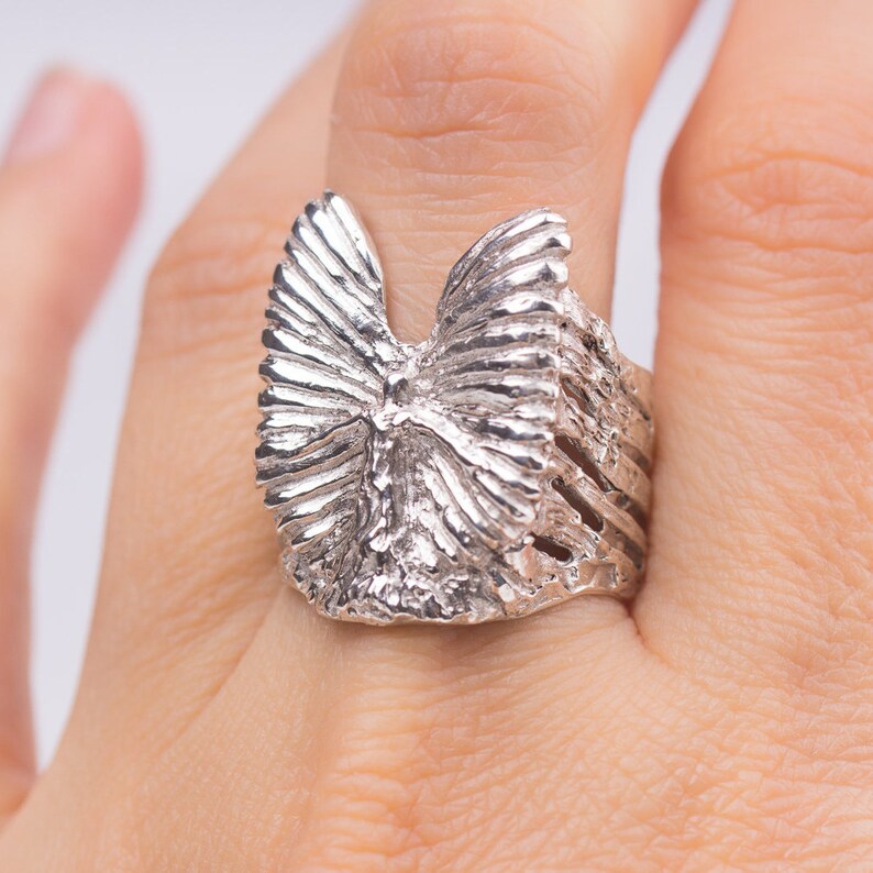 Angel Silver Ring Sterling Silver Spiritual Ring Guardian | Etsy