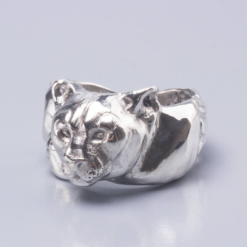 Cougar Ring Animal Sterling Silver Ring Totem Animal Ring | Etsy