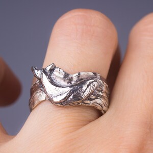 Whale Ring, Sterling Silver, Sea Animal Ring, Ocean Ring, Humpback ...