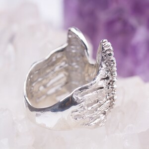 Angel Silver Ring, Sterling Silver Spiritual Ring, Guardian Angel ...