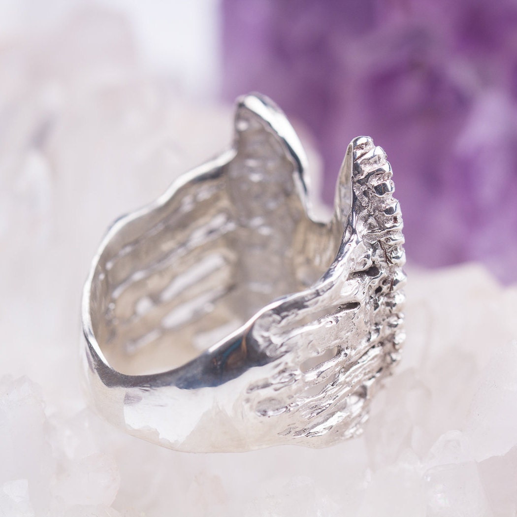 Angel silver ring Sterling silver spiritual ring Guardian | Etsy