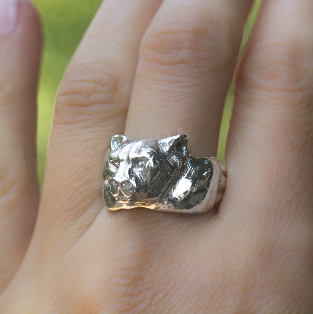 Cougar Ring, Animal Sterling Silver Ring, Totem Animal Ring, Sculpted ...