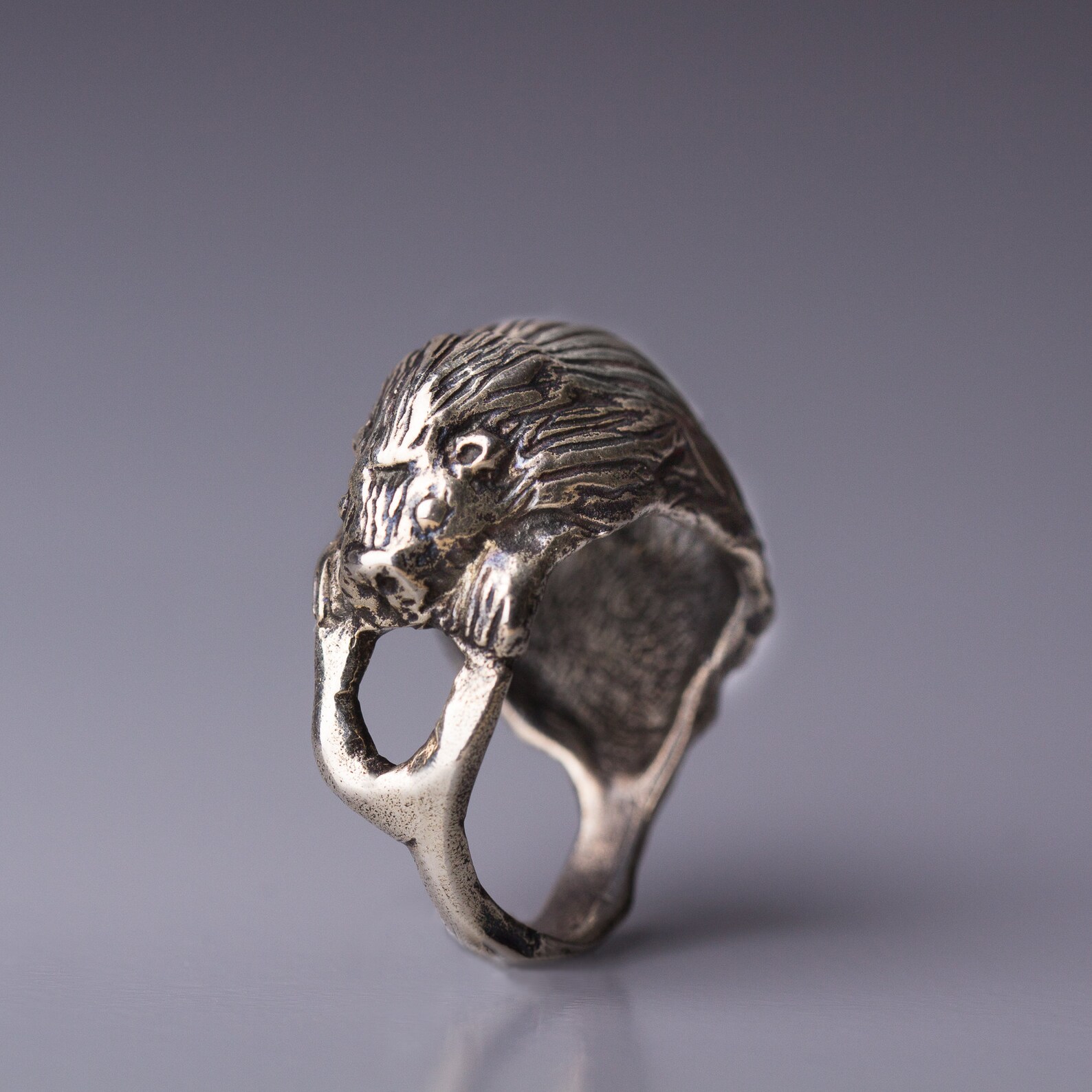 Porcupine Ring Sterling Silver Animal Ring Woodland Animal - Etsy