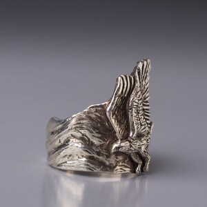 Hawk Ring in Sterling Silver, Animal Nature Ring, Nature Silver Ring ...