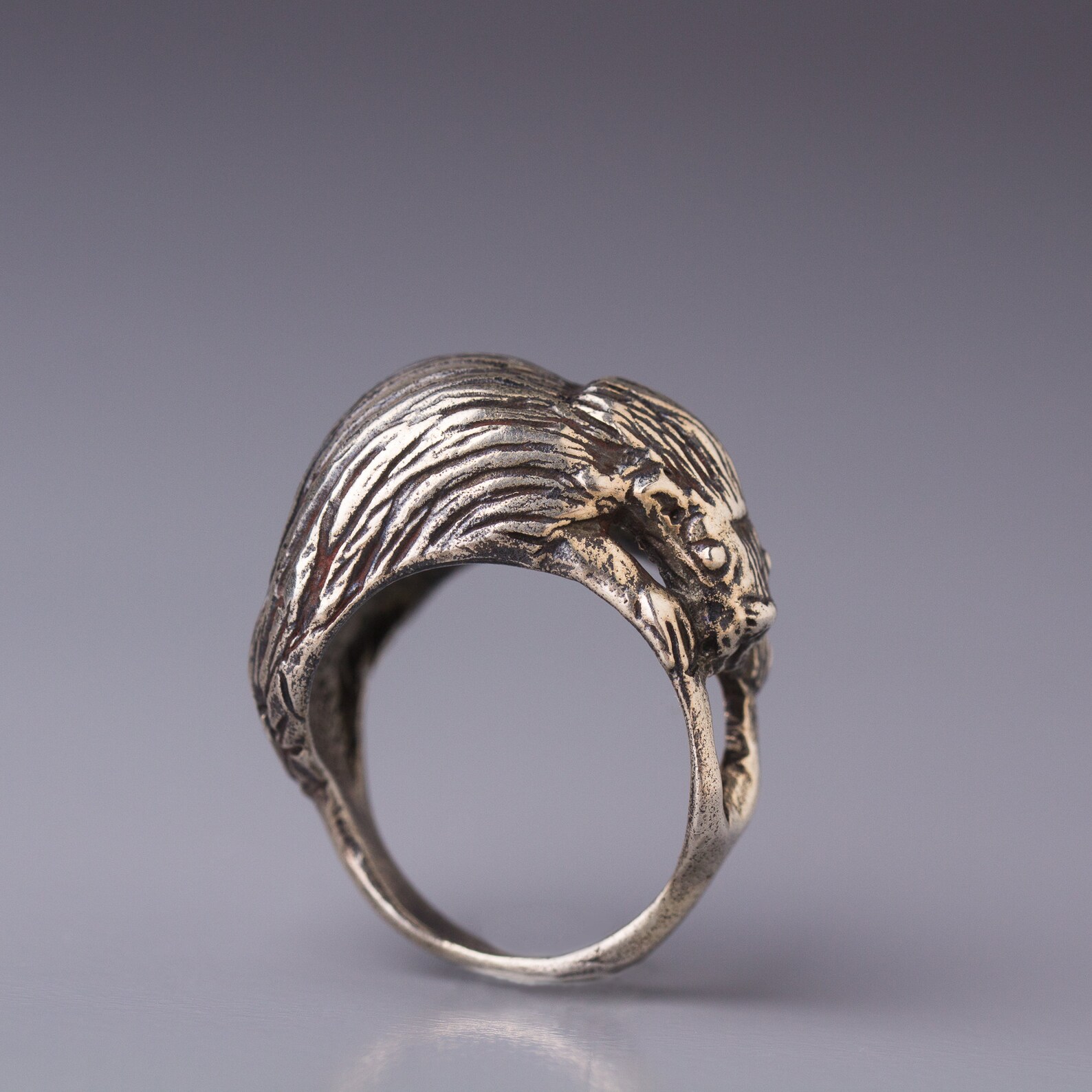 Porcupine Ring Sterling Silver Animal Ring Woodland Animal | Etsy