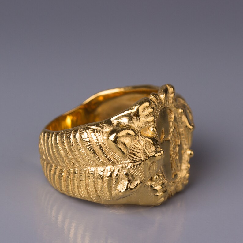 Ancient 14k Gold Ring Etruscan Inspired Jewelry Solid Gold - Etsy