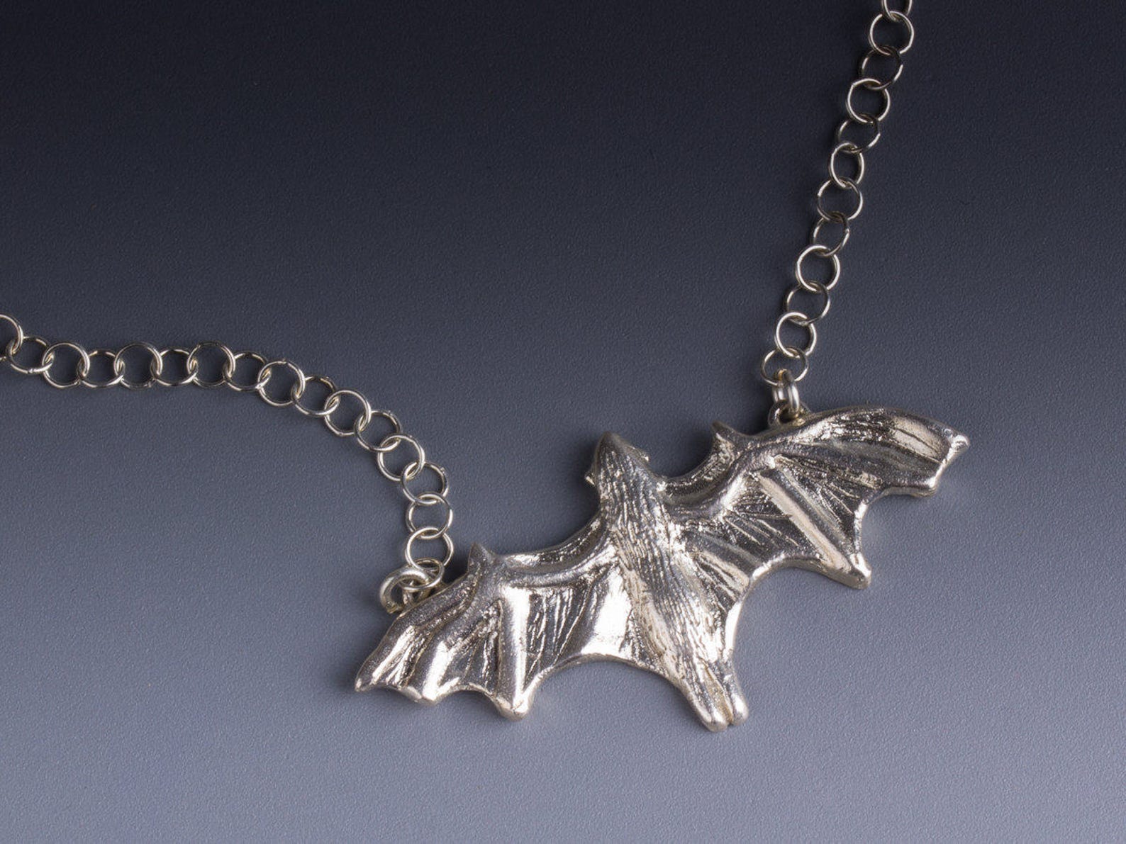 Bat Pendant Silver Bat Necklace Bat Necklace Gothic | Etsy
