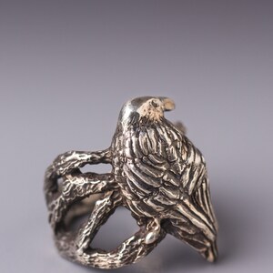 Crow Ring Silver Woodland Jewelry Mystical Totem Ring Animal Ring Pagan ...
