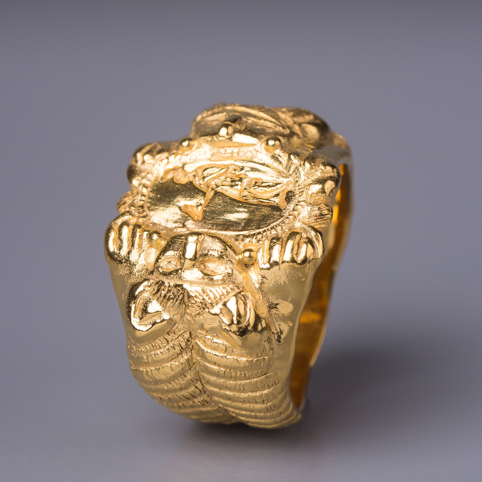 Ancient 14k Gold Ring Etruscan Inspired Jewelry Solid Gold - Etsy