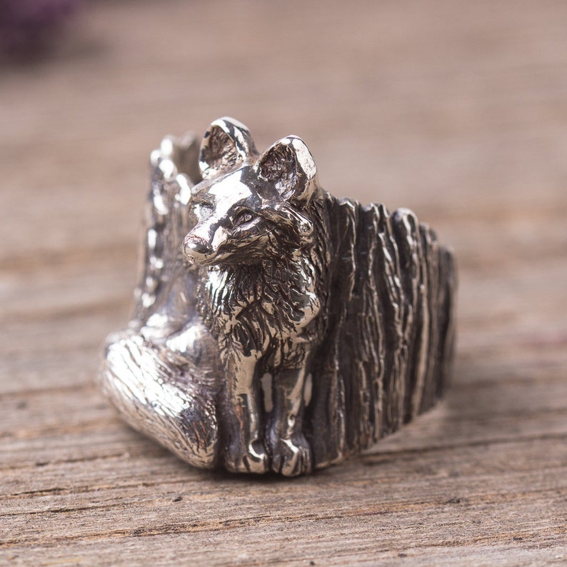 Fox Silver Ring Silver Woodland Jewelry Men Large Silver - Etsy