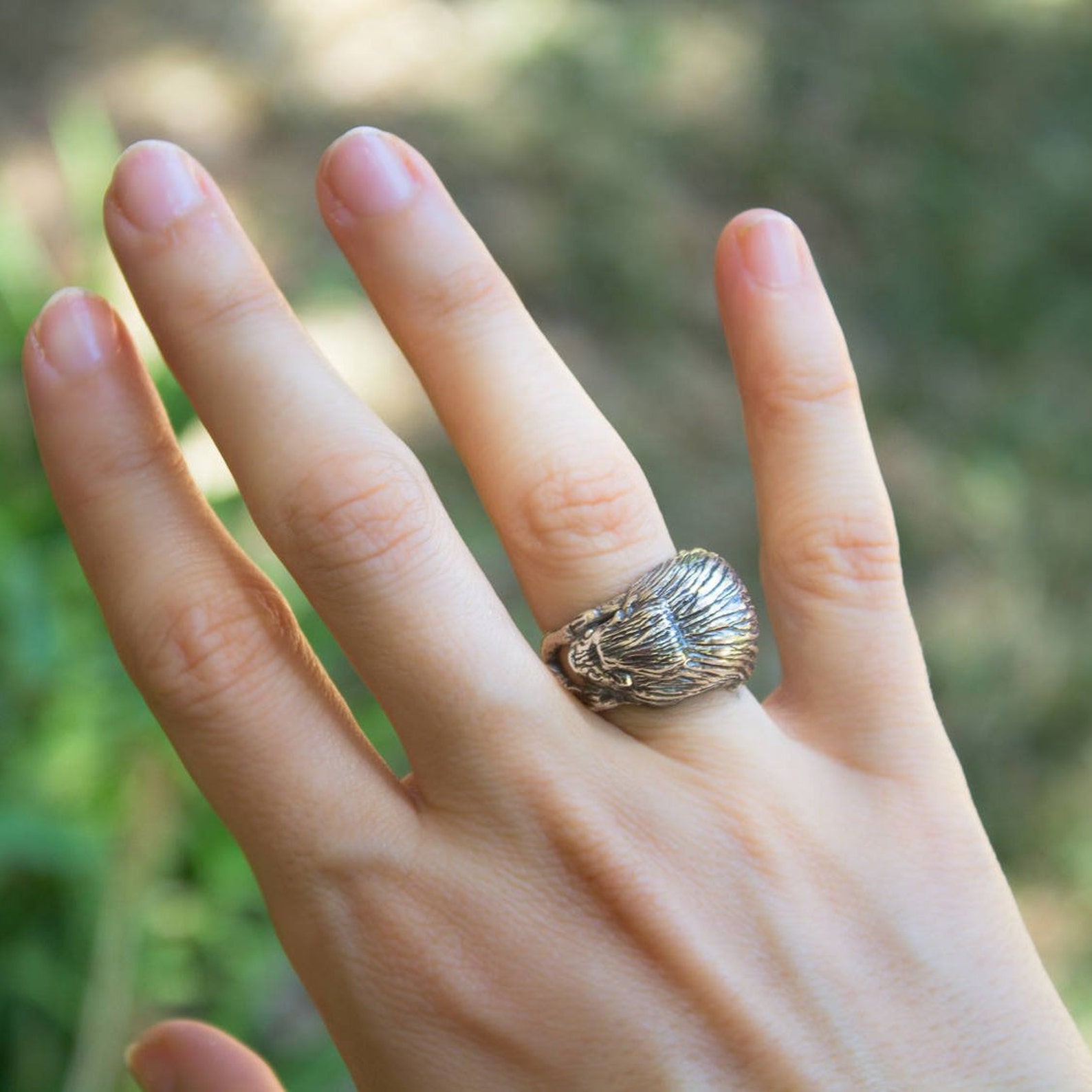 Porcupine Ring Sterling Silver Animal Ring Woodland Animal - Etsy