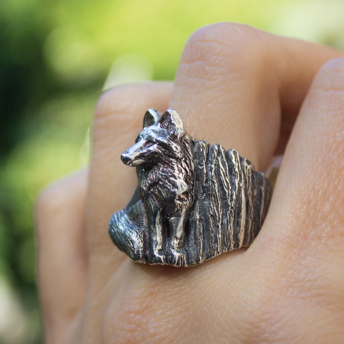 Fox Silver Ring Silver Woodland Jewelry Men Large Silver - Etsy