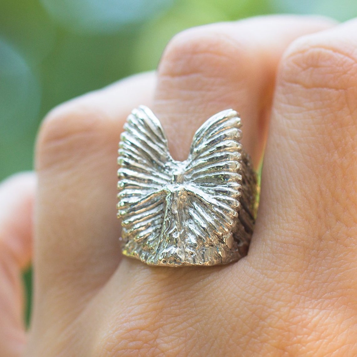 Angel Silver Ring Sterling Silver Spiritual Ring Guardian - Etsy