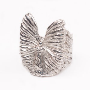 Angel Silver Ring, Sterling Silver Spiritual Ring, Guardian Angel ...
