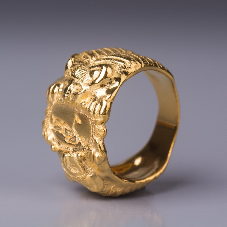 Ancient 14k Gold Ring Etruscan Inspired Jewelry Solid Gold - Etsy