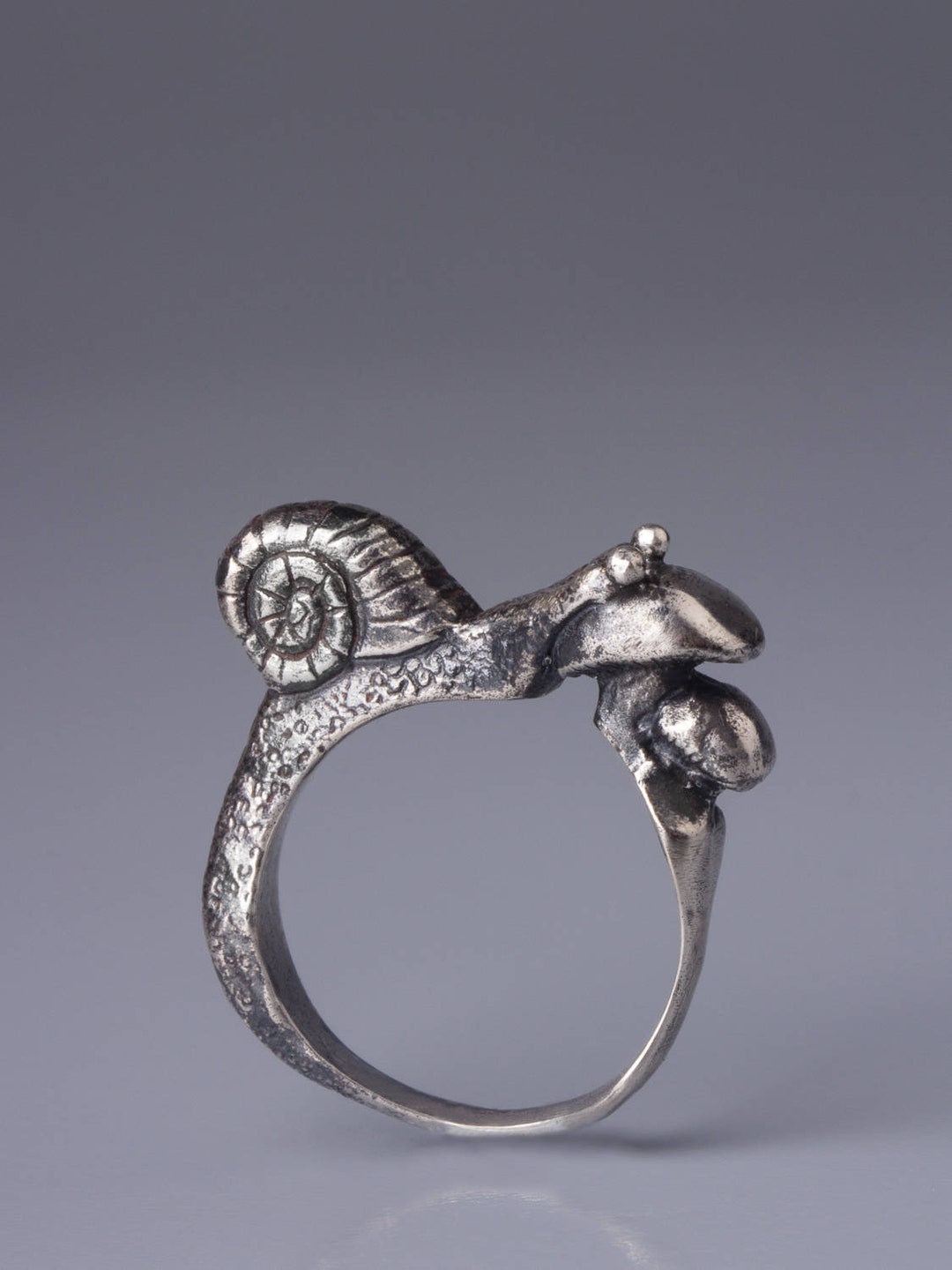 Snail Ring, Mushroom Ring, Nature Design, Sculpted Silver Ring ...