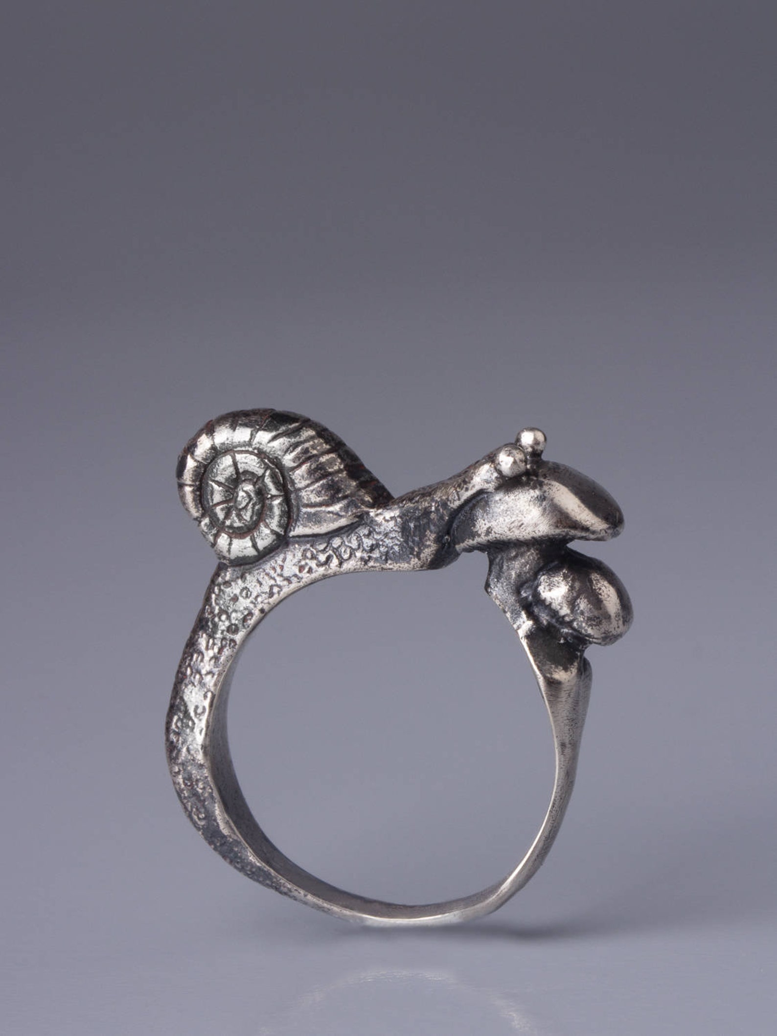 Snail Ring Mushroom Ring Nature Design Sculpted Silver | Etsy