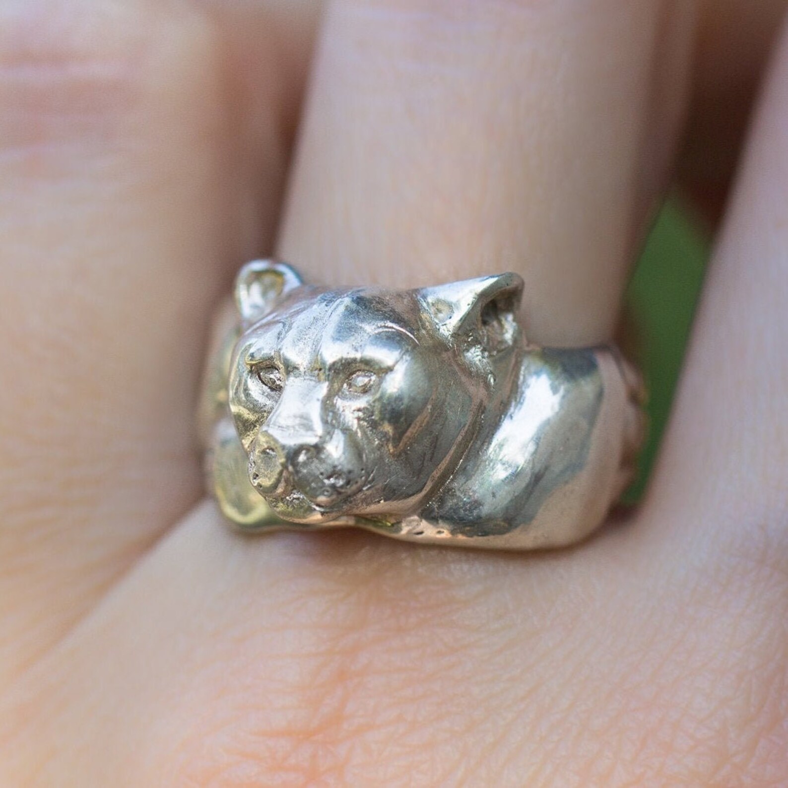 Cougar Ring Animal Sterling Silver Ring Totem Animal Ring | Etsy