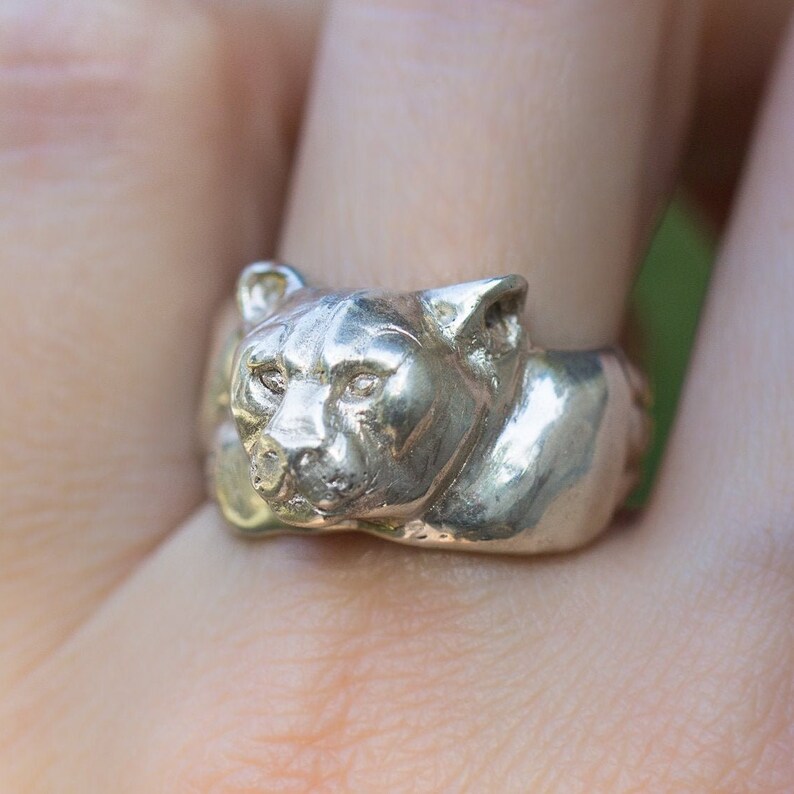Cougar Ring Animal Sterling Silver Ring Totem Animal Ring - Etsy