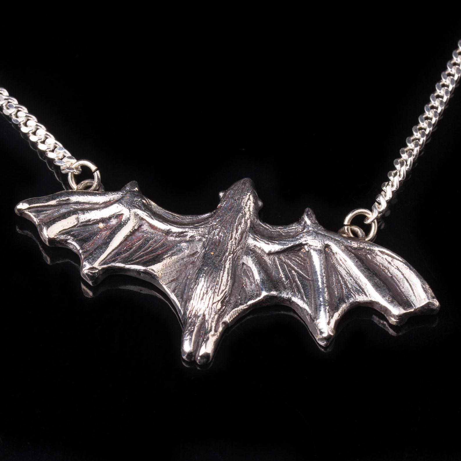 Bat Necklace in Sterling Silver Gothic Bat Large Bat | Etsy