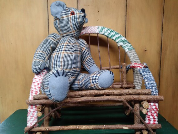 Teddy Bear/ Houndstooth Plaid Teddy Bear / Handmade Teddy | Etsy