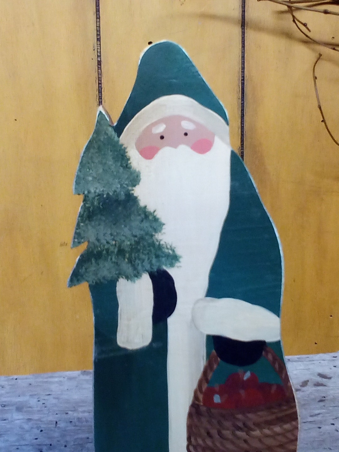 Hand Painted Wooden Santa / Signed by Artist Hand Painted Santa / Santa ...