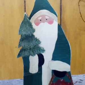 Hand Painted Wooden Santa / Signed by Artist Hand Painted Santa / Santa ...